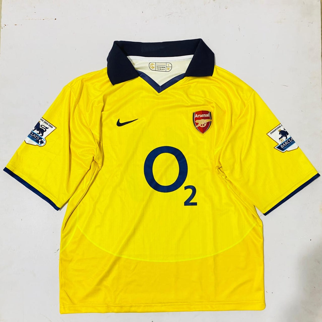 ARSENAL 2003/04 YELLOW COLLAR FIVE SLEVEE - EMBROIDERY – Ten sports
